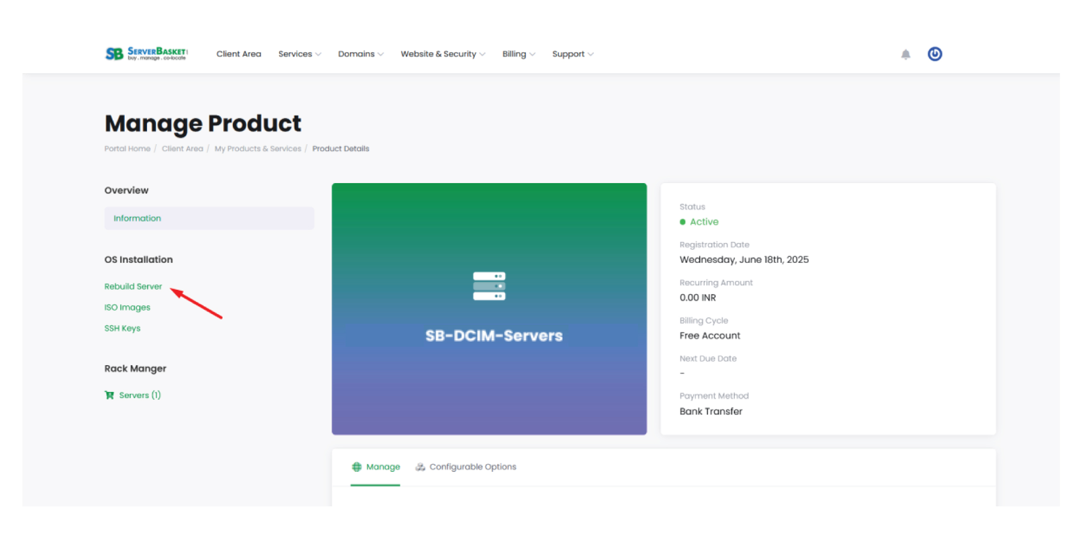 How to Install or Reinstall Server OS Using Client Dashboard