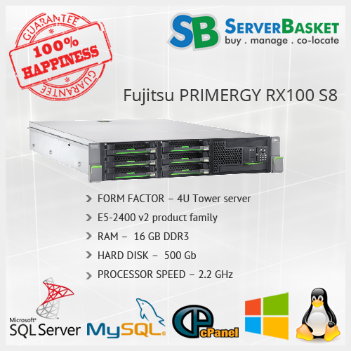 Buy Fujitsu PRIMERGY RX100 S8 1U Rack Server Online at Low Price